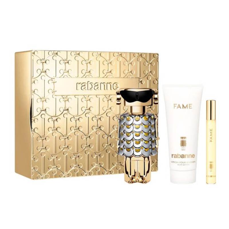 Set Paco Rabanne Fame EDP 80ml + 10ml + Loción para el Cuerpo 100ml HD ...