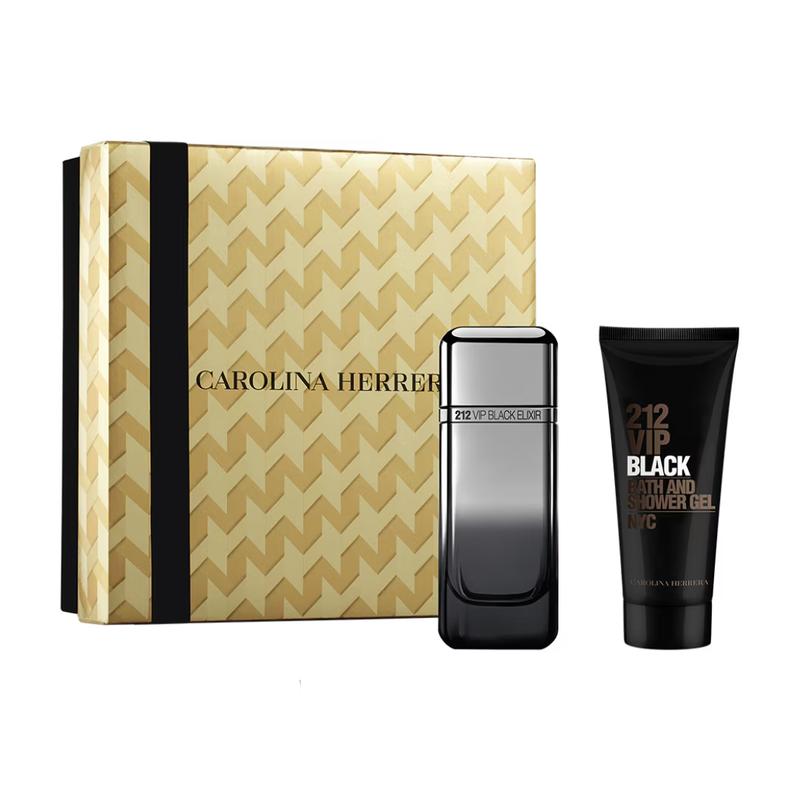 Set Perfume Carolina Herrera 212 Vip Black Elixir EDP 100 ml + Gel de ...