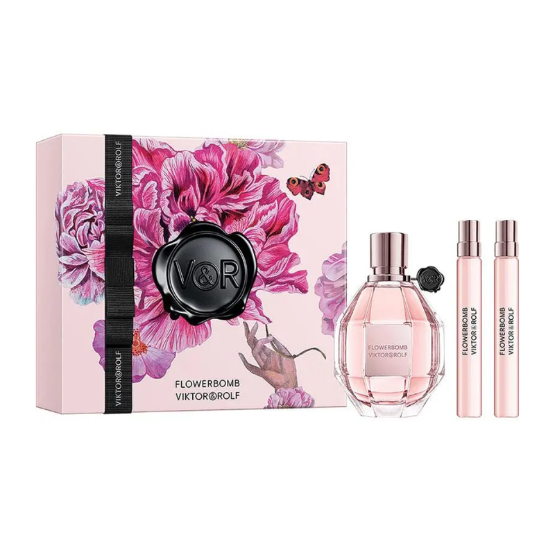 Set Perfume FlowerBomb EDP 100 ml + 2 Mini 10 ml de Viktor And Rolf ...