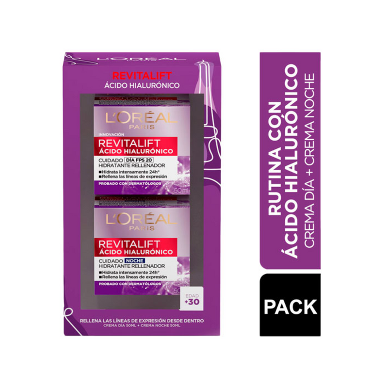 LOréal Paris Pack Revitalift Ácido Hialurónico Día + Noche – Cosmetic