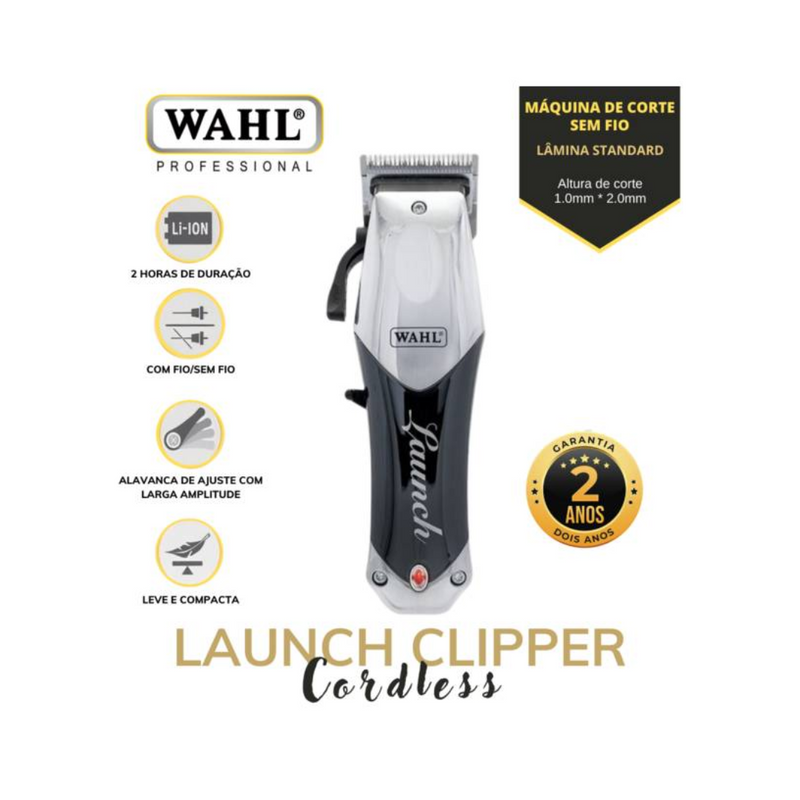 Máquina De Cortar Cabello Wahl Launch Clipper Cordless Bivolt 08990845 ...