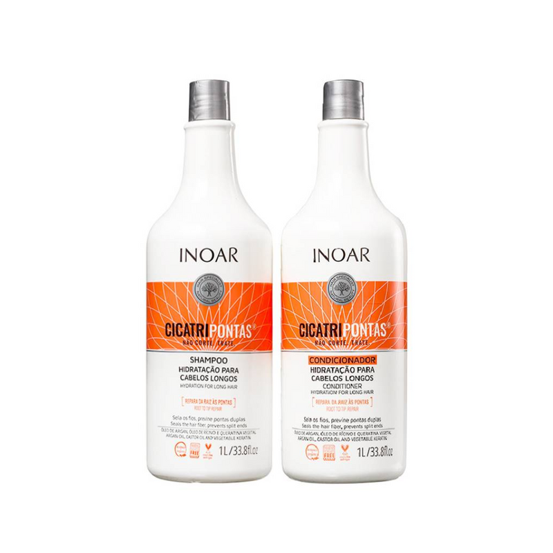 Pack INOAR Cicatripontas Shampoo + Acondicionador 1L – Cosmetic