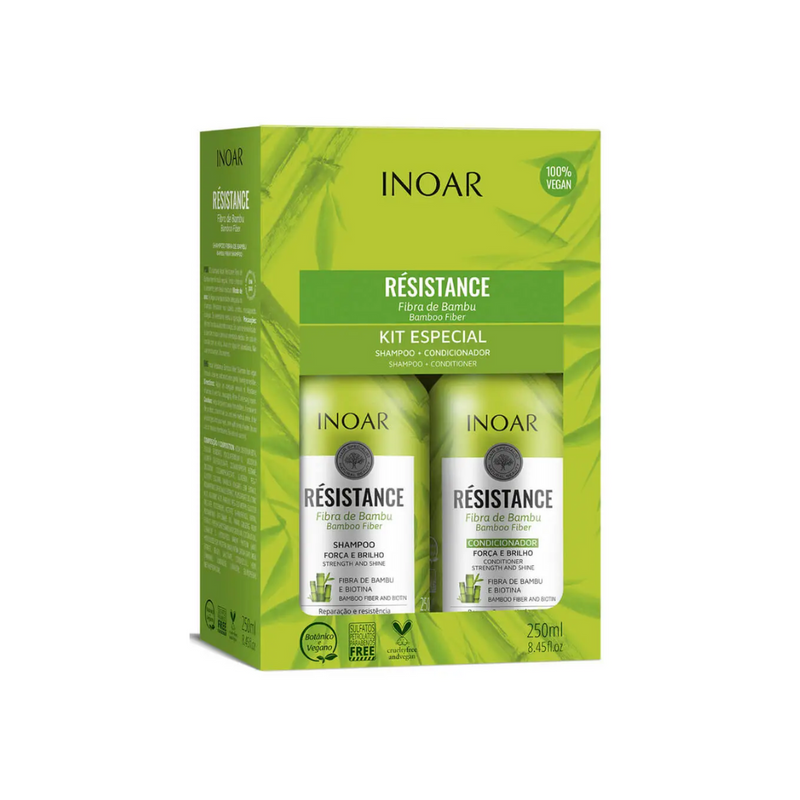 Pack INOAR Resistance Fibra de Bambu Shampoo + Acondicionador 250ml ...